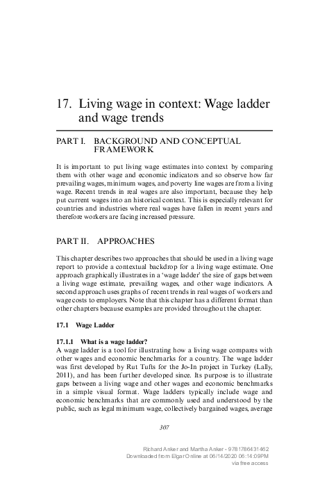 (PDF) Living wage in context: Wage ladder and wage trends