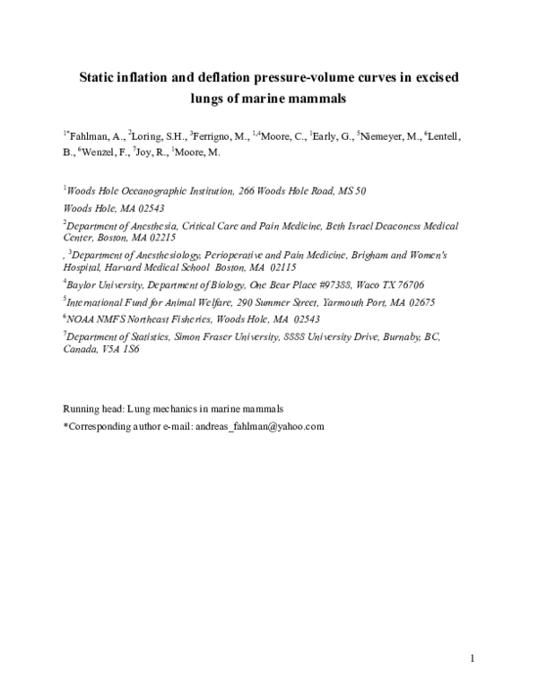 (PDF) Static inflation and deflation pressure-volume curves from ...
