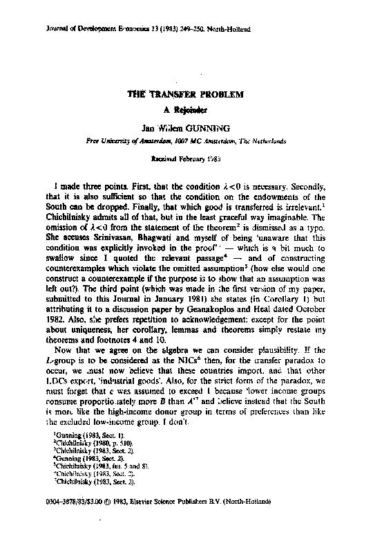 (PDF) The transfer problem