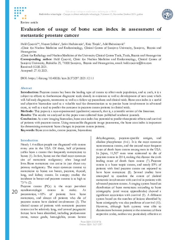 (PDF) Evaluation of usage of bone scan index in assessment of ...