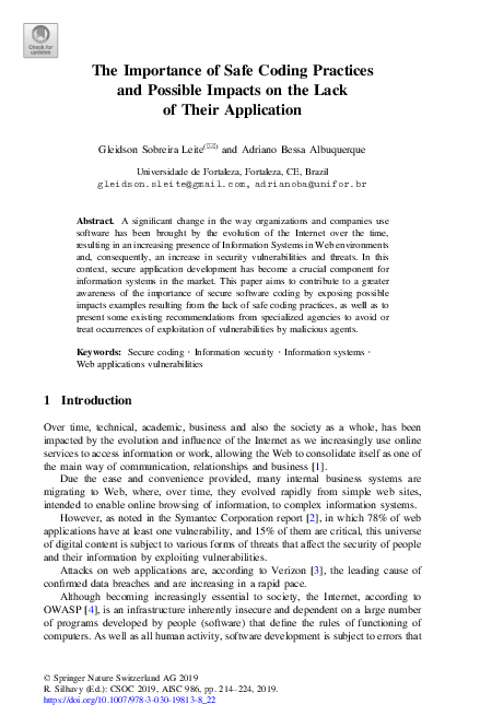 (PDF) The Importance of Safe Coding Practices and Possible Impacts on ...