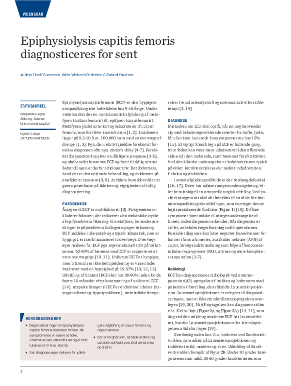 (PDF) Epiphysiolysis capitis femoris diagnosticeres for sent