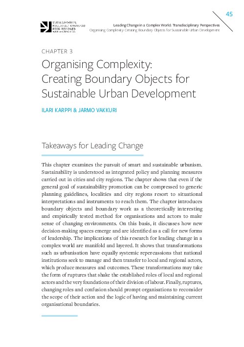 (PDF) 3 Organising Complexity : Creating Boundary Objects for ...