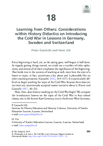 (PDF) Learning from Others: Considerations within History Didactics on ...