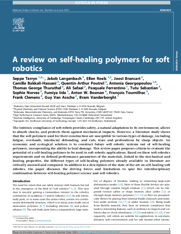 (PDF) A review on self-healing polymers for soft robotics
