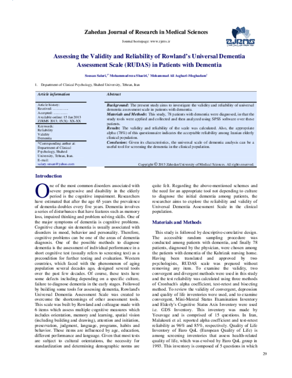 (PDF) Assessing the Validity and Reliability of Rowland’s Universal ...