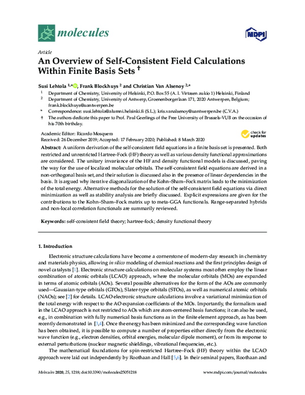 (PDF) An Overview of Self-Consistent Field Calculations Within Finite ...