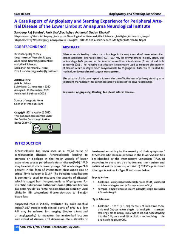 (PDF) A Case Report of Angioplasty and Stenting Experience for ...