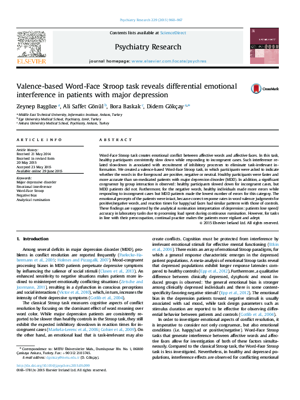 (PDF) Valence-based word-face Stroop task reveals differential emotional interference in ...