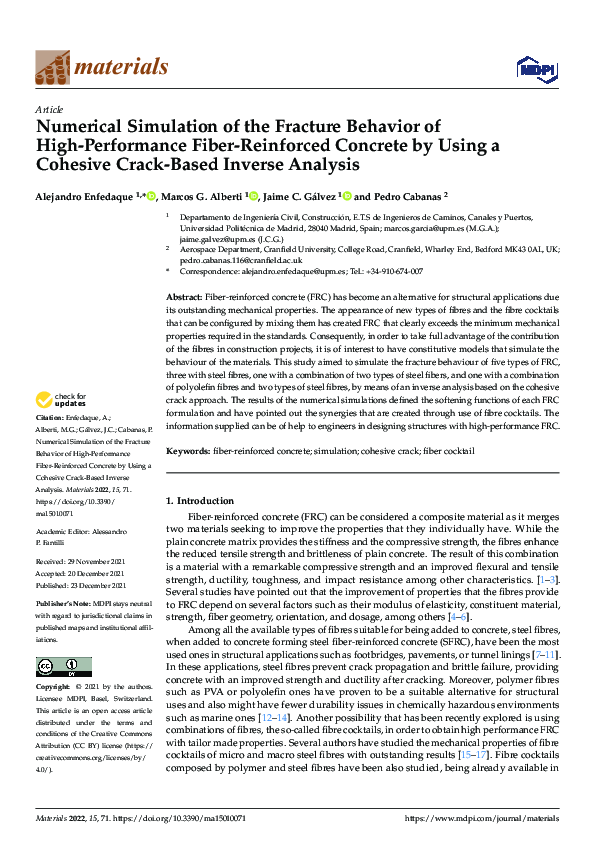 Pdf Numerical Simulation Of The Fracture Behavior Of High Performance Fiber Reinforced