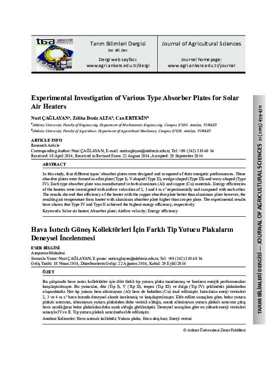 (PDF) Experimental investigation of various type absorber plates for ...