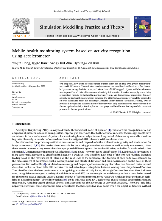 (PDF) Mobile health monitoring system based on activity recognition using accelerometer