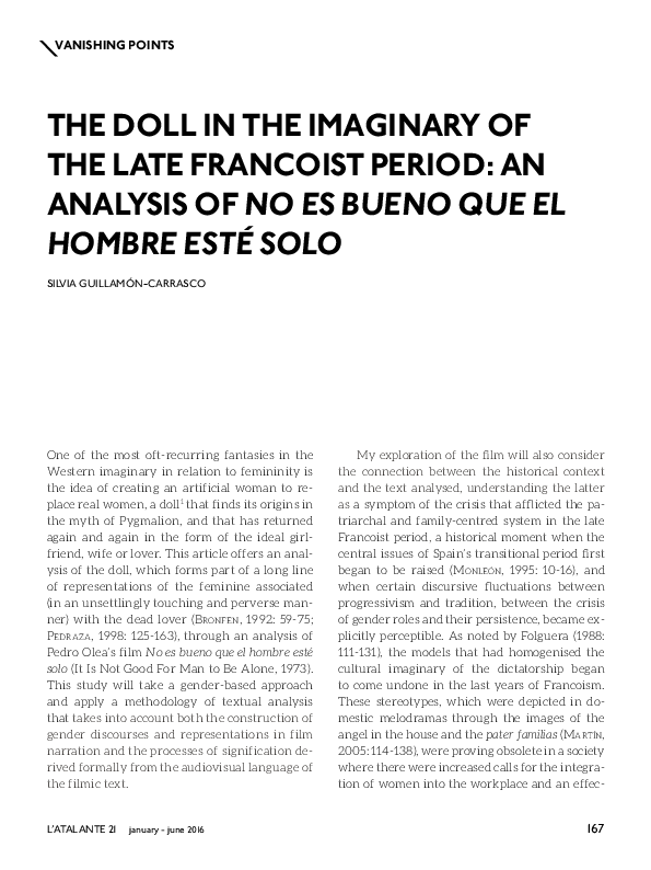(PDF) Vanishing Points the Doll in the Imaginary of the Late Francoist ...