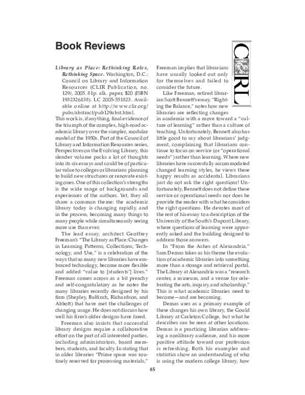 (PDF) Wendorf, Richard. The Scholar-Librarian: Books, Libraries, and ...