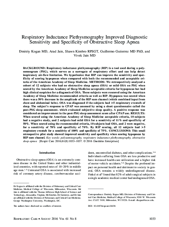 (PDF) Respiratory Inductance Plethysmography Improved Diagnostic ...