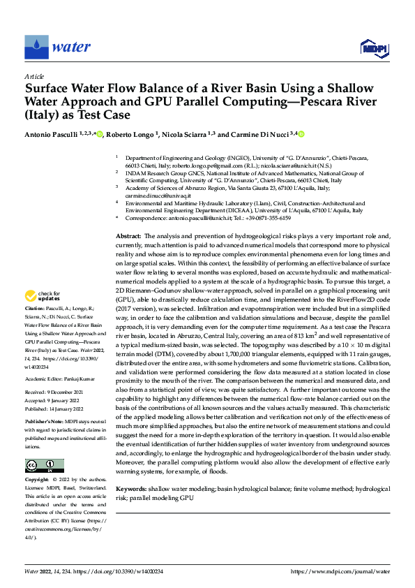(PDF) Shallow Water Flow Balance in a River Basin Using GPU