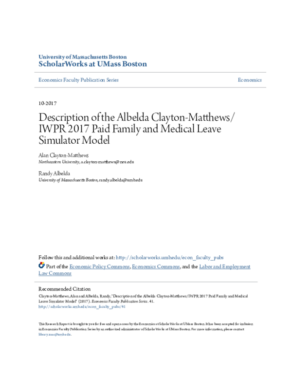 (PDF) Description of the Albelda Clayton-Matthews/ IWPR 2017 Paid ...