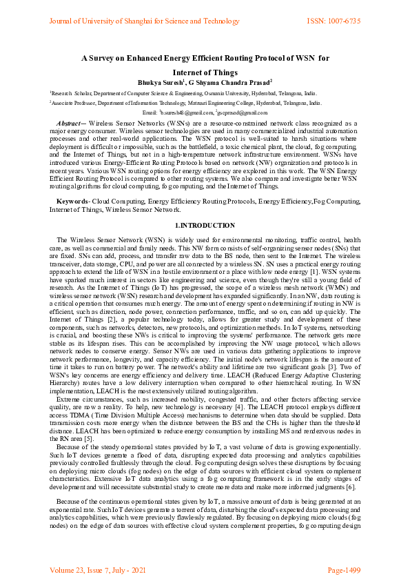 (PDF) A Survey on Enhanced Energy Efficient Routing Protocol of WSN for ...