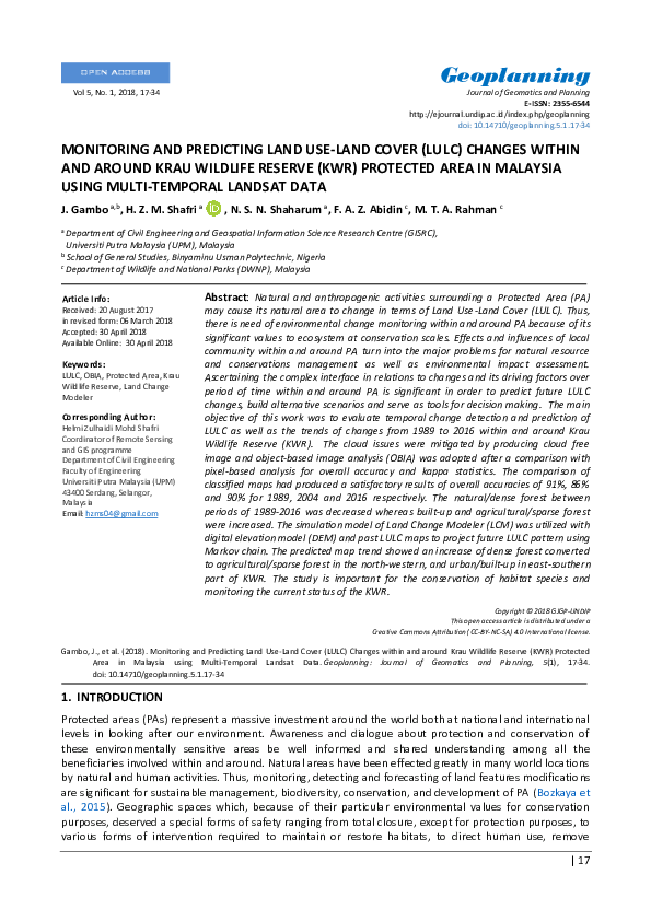 (PDF) Monitoring and Predicting Land Use-Land Cover (Lulc) Changes ...