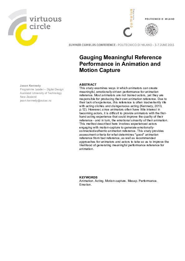 (DOC) Gauging Meaningful Reference Performance in Animation and Motion ...