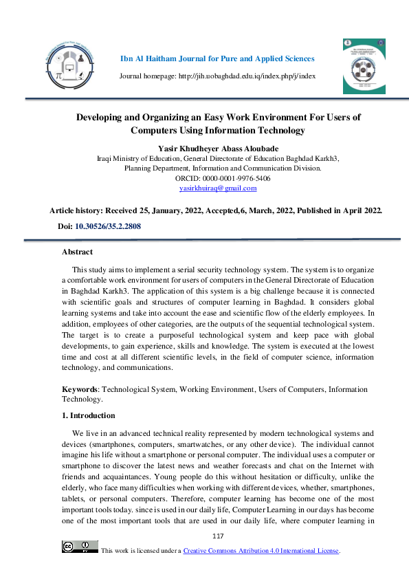 (PDF) Developing and Organizing an Easy Work Environment For Users of ...