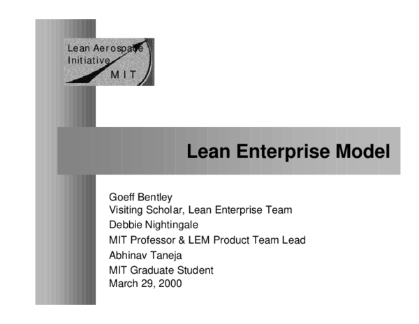 (PDF) Lean Enterprise Model
