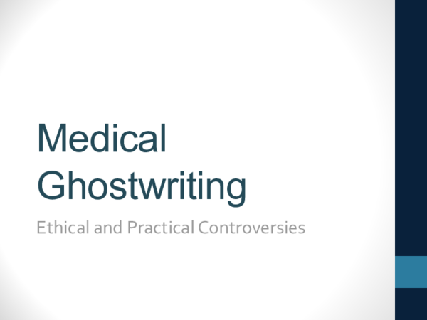 (PDF) Medical ghostwriting