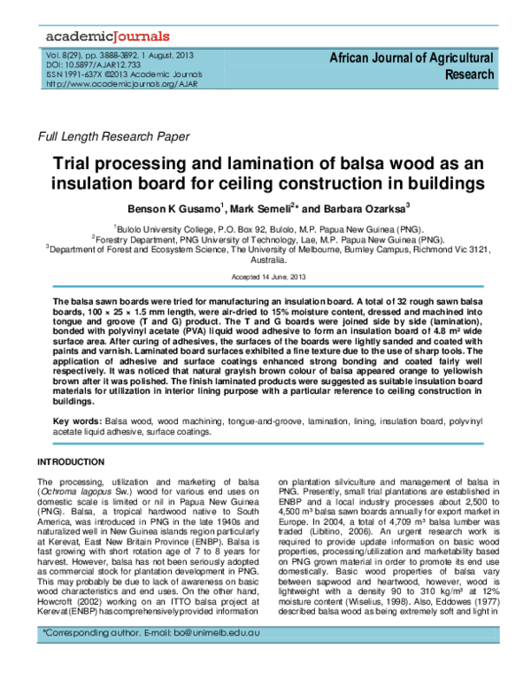 (PDF) Trial processing and lamination of balsa wood as an insulation ...