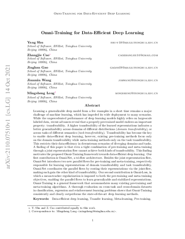 (PDF) Omni-Training for Data-Efficient Deep Learning