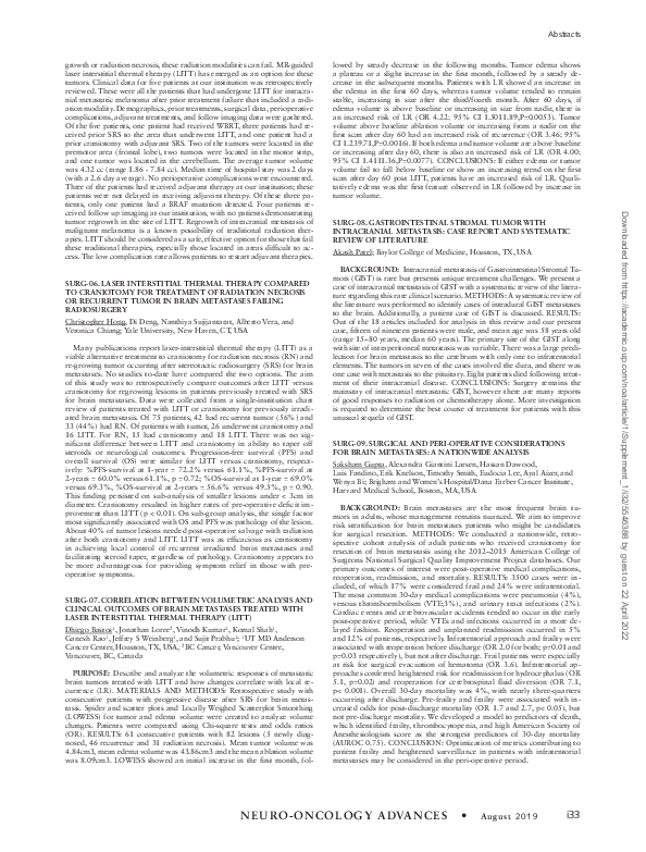 (PDF) SURG-09. Surgical and Peri-Operative Considerations for Brain ...