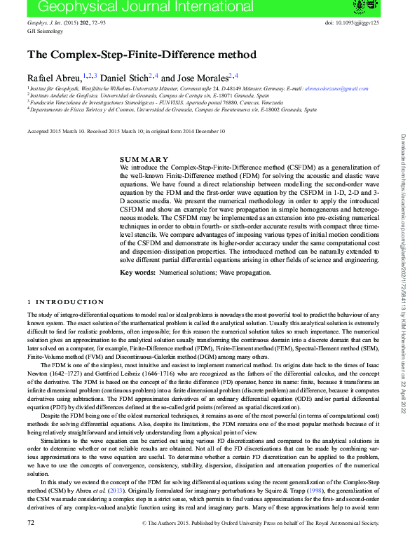 (PDF) The Complex-Step-Finite-Difference method