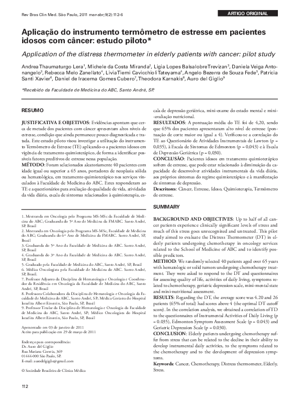 (PDF) Aplicação do instrumento termômetro de estresse em pacientes ...