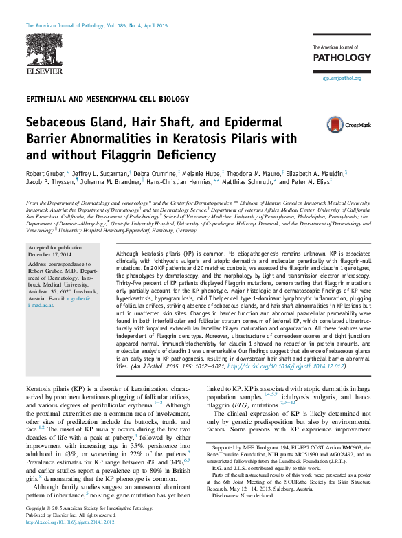 (PDF) Sebaceous Gland, Hair Shaft, and Epidermal Barrier Abnormalities ...