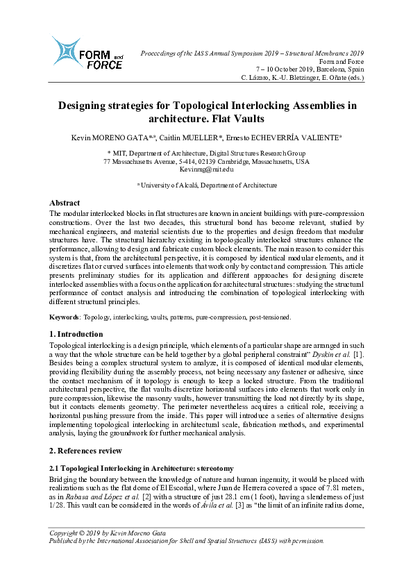(PDF) Designing strategies for Topological Interlocking Assemblies in ...