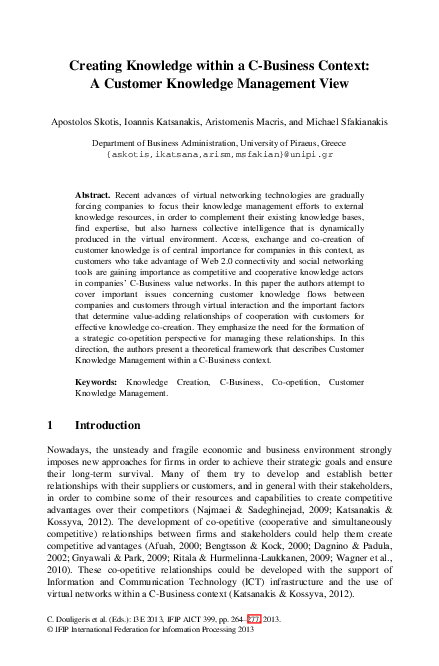 (PDF) Creating Knowledge within a C-Business Context: A Customer ...