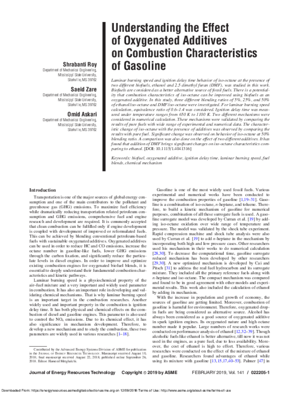 (PDF) Understanding the Effect of Oxygenated Additives on Combustion ...
