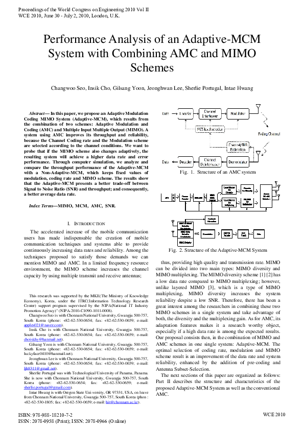 (PDF) Performance analysis of an adaptive-MCM system with combining AMC ...