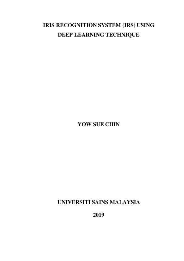 (PDF) Iris Recognition System (IRS) Using Deep Learning Technique