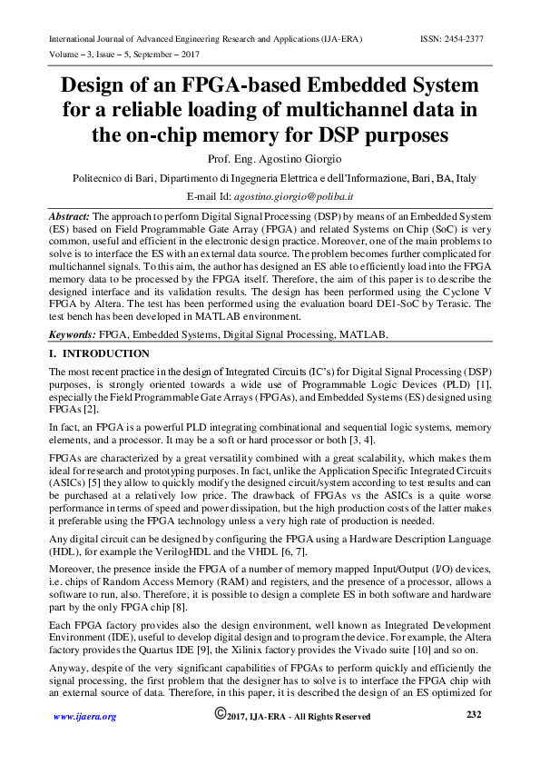 (PDF) Design of an FPGA-based Embedded System for a reliable loading of ...