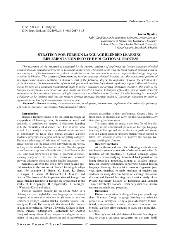 (PDF) Strategy for Foreign Language Blended Learning Implementation ...