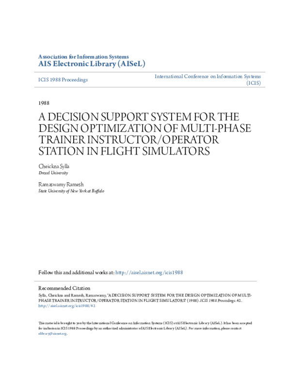 (PDF) A Decision Support System for the Design Optimization of Multi ...