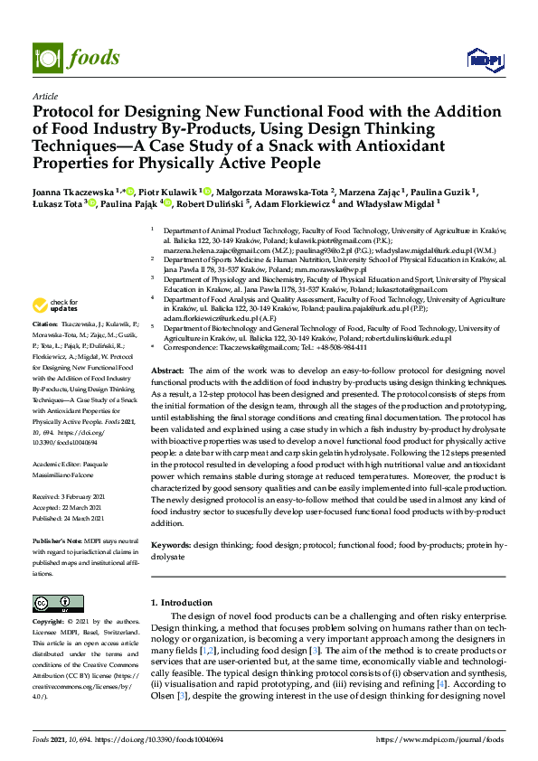 (PDF) Protocol for Designing New Functional Food with the Addition of ...
