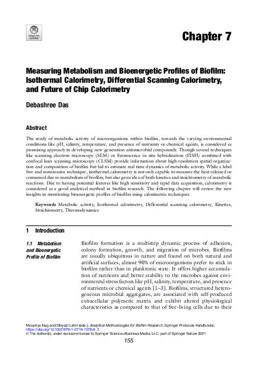 (PDF) Measuring Metabolism and Bioenergetic Profiles of Biofilm ...