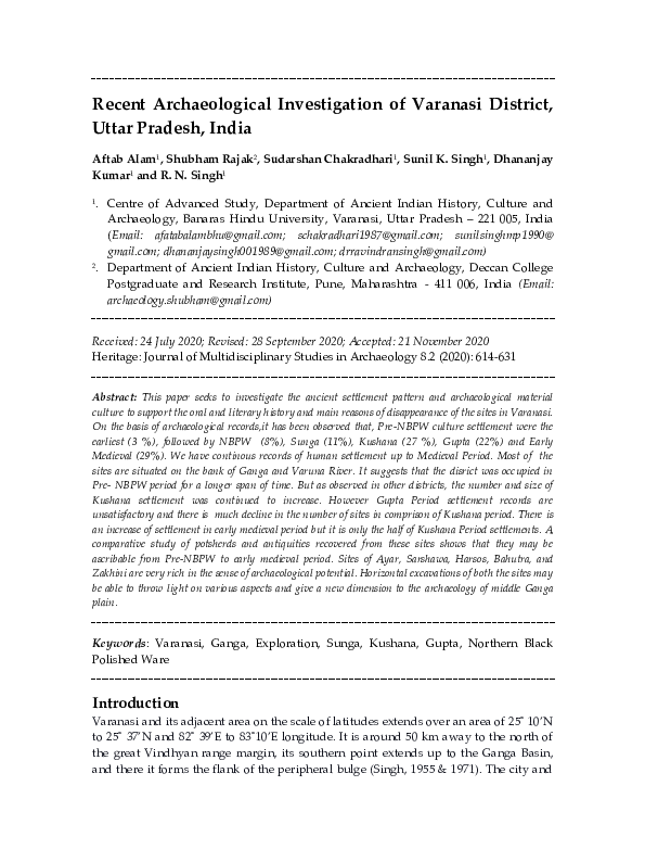 (PDF) Recent Archaeological Investigation of Varanasi District, Uttar ...