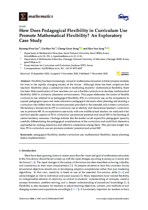 (PDF) How Does Pedagogical Flexibility in Curriculum Use Promote ...