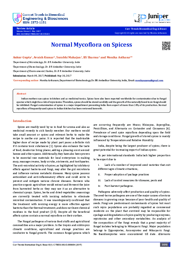 (PDF) Normal Mycoflora on Spicess