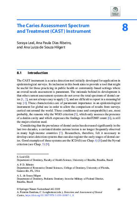 (PDF) The Caries Assessment Spectrum and Treatment (CAST) Instrument