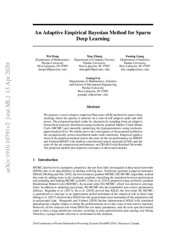 Pdf An Adaptive Empirical Bayesian Method For Sparse Deep Learning 6286