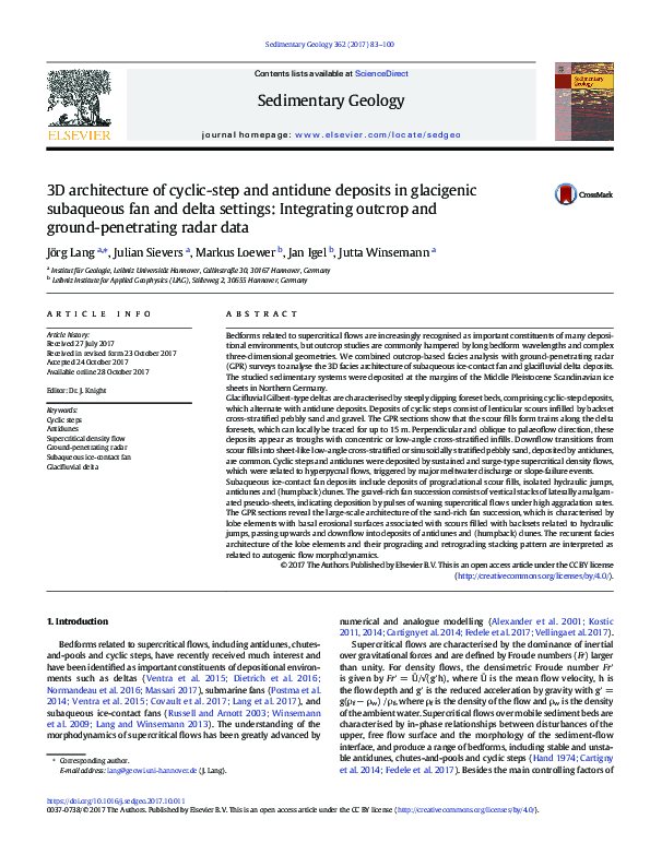 (PDF) 3D architecture of cyclic-step and antidune deposits in ...