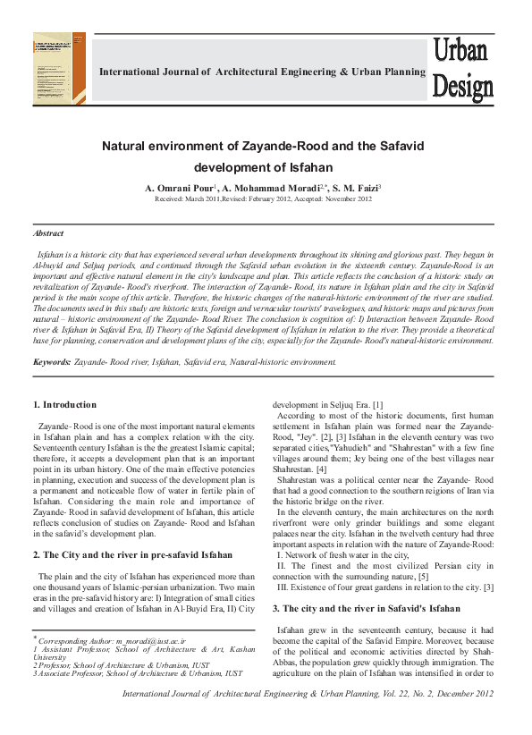 (PDF) Natural environment of Zayande-Rood and the Safavid development ...